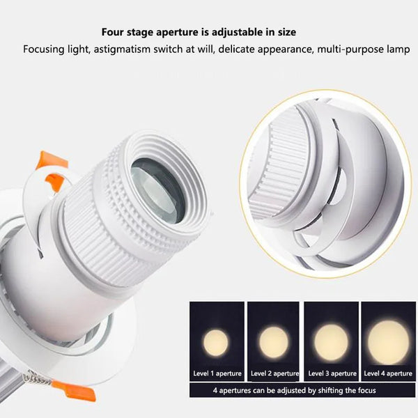 Built-in spotlight LED spotlight zoom adjustable spotlight ceiling 85V ...