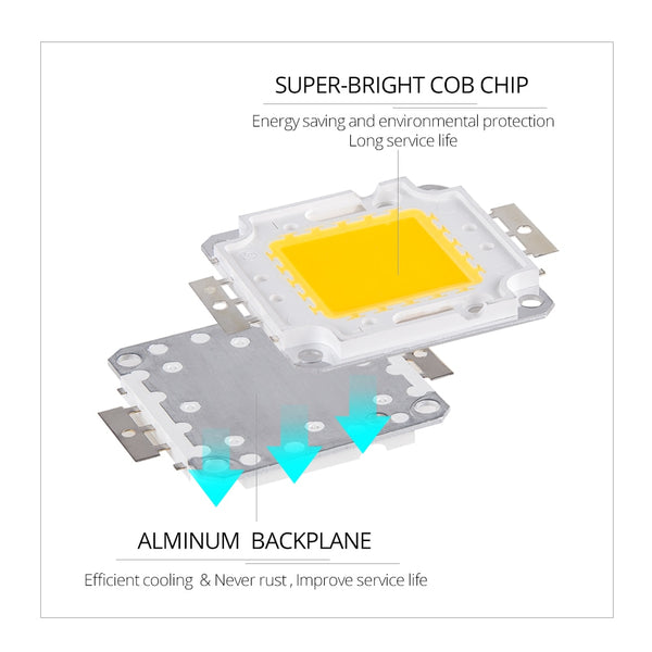 COB LED Chip DC 9-12V 30-36V Integrated Matrix Diode Beads DIY 10W 20W ...
