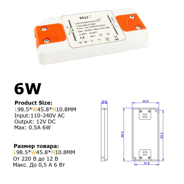 12V Power Supply 24 Volts 6W 12 Watt 15W 30W 50W 60 Watt Transformer 2 ...