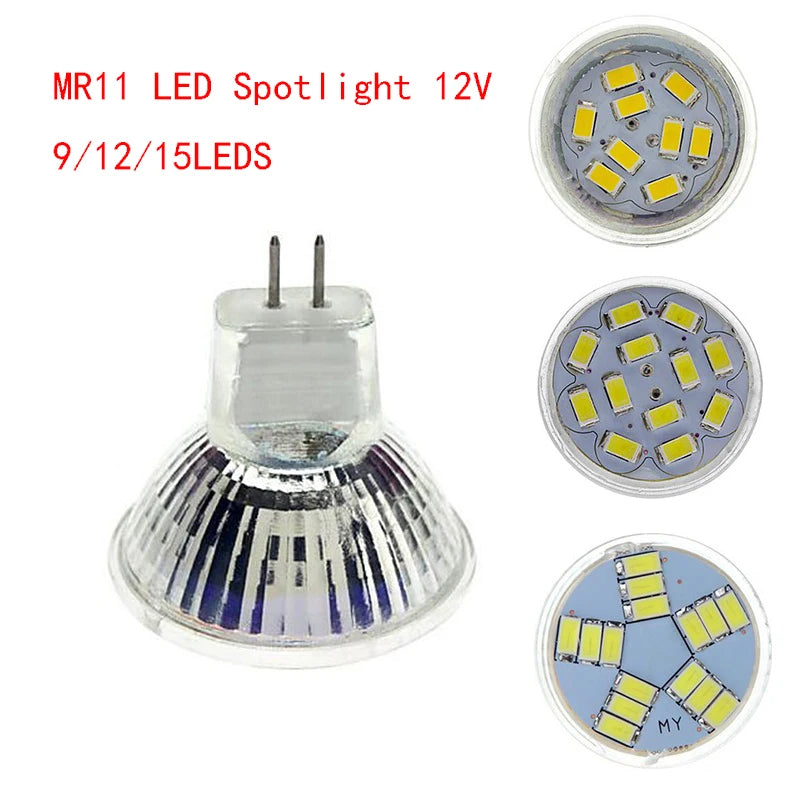 5pcs LED Spotlight bulb AC/DC12V MR11/GU4 3W/5W/7W LED Lamp Warm White ...