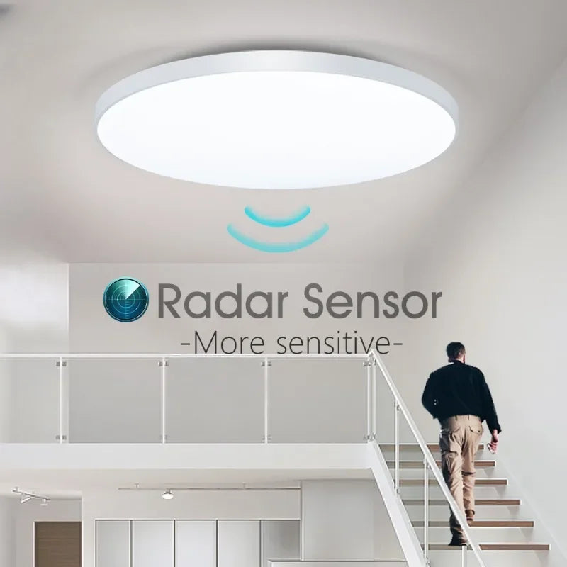Radar Sensor LED Ceiling Lights Auto Delay Motion Sensor Light Smart H ...