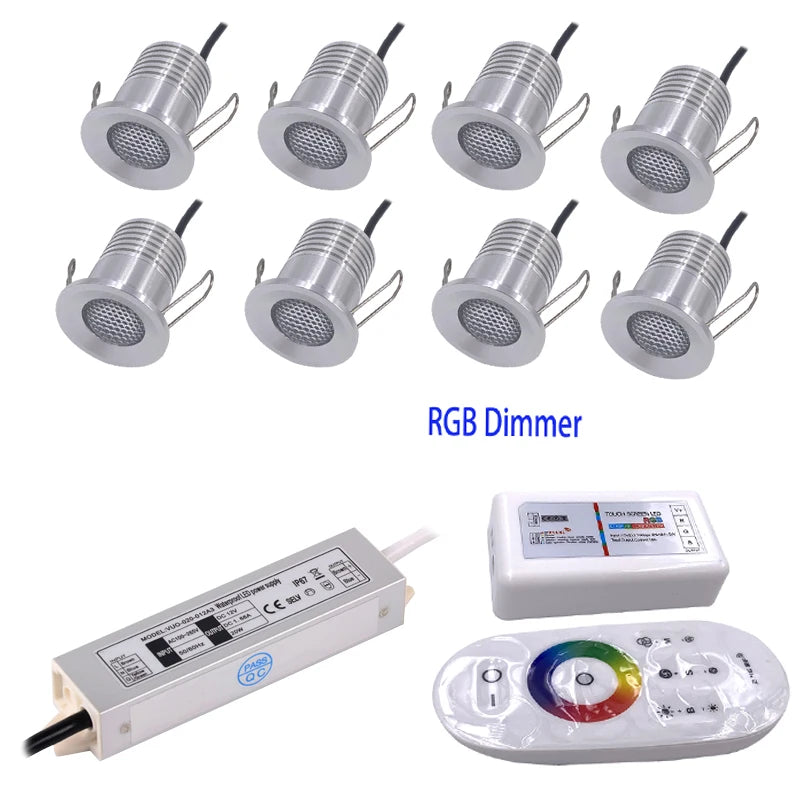 12V RGB IP65 3W Mini LED Downlight with Transformer Ceiling Spotlight ...