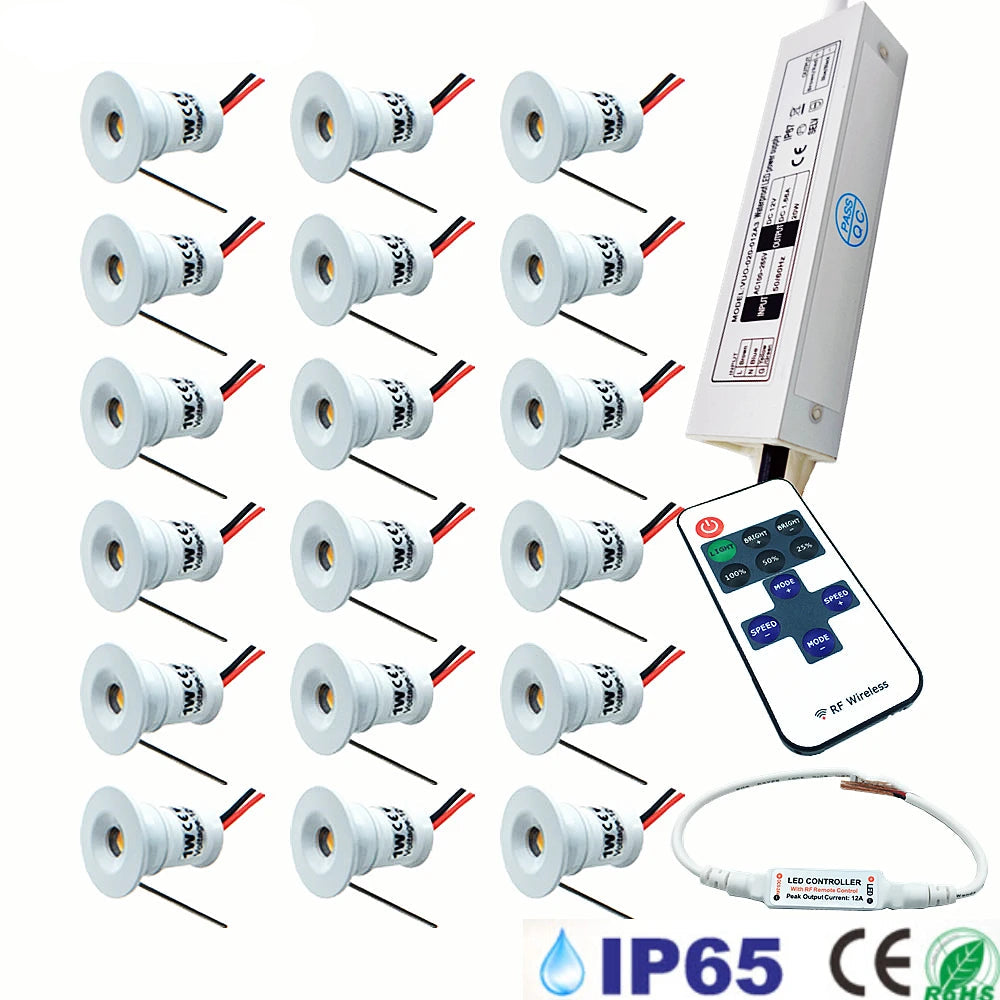 Mini Downlights Led 12V with Remote Control 1W Spotlight Leds Dimmable ...