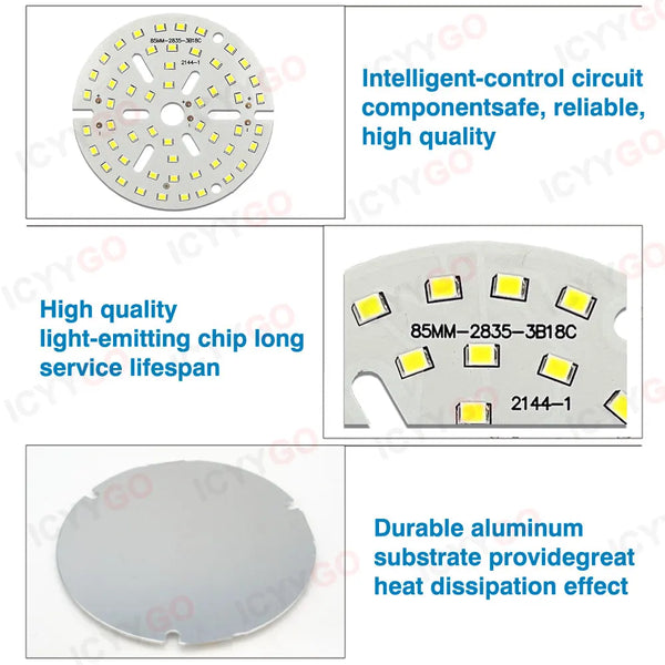 LED High Power Lamp Bead Lamp PCB 2835 Chip 3W 5W 7W 9W 12W 15W 18W 24 ...