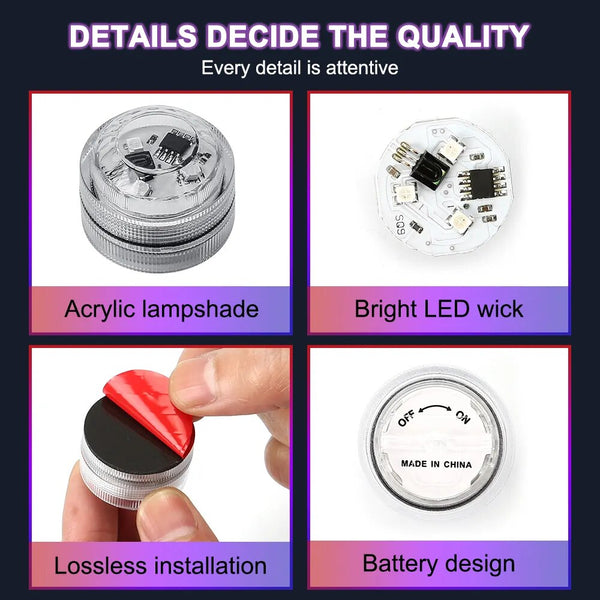 Wireless Adhesive LED Car Interior Ambient Light Remote Control Decora ...