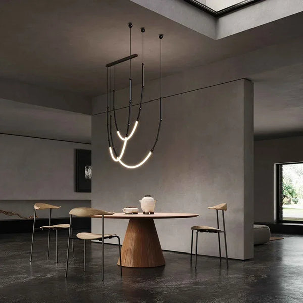 Nordic Modern Art Line Led Pendant Lights Hanging Lamp For Dinning Roo ...