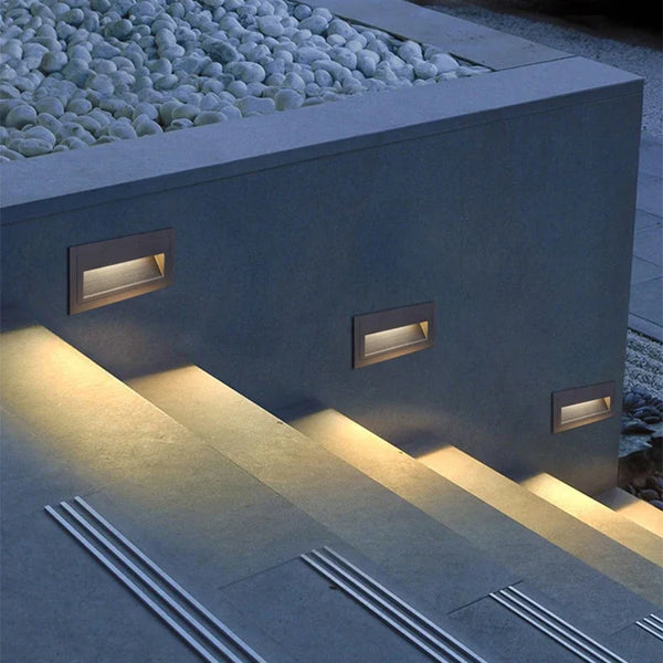 Outdoor Waterproof IP65 footlight Lighting Recessed Wall Lamp LED Embe ...