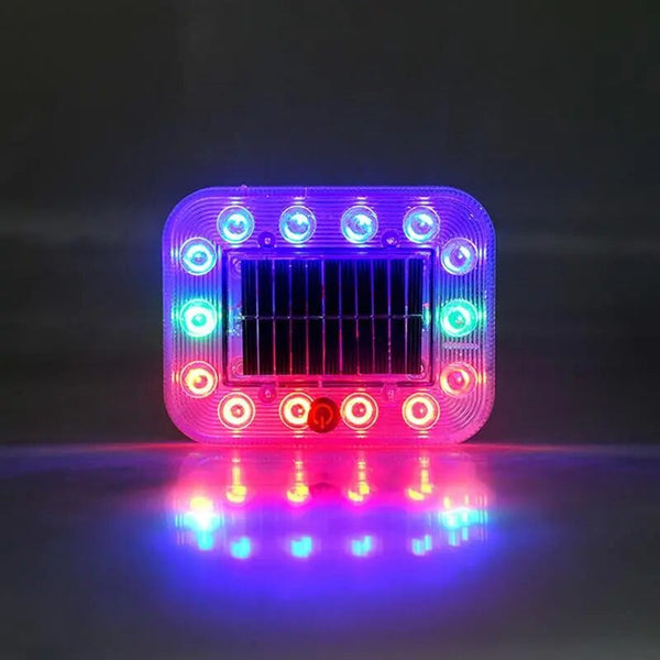 Mini LED Solar Power Car Warning Light Night Security Simulated Alarm ...