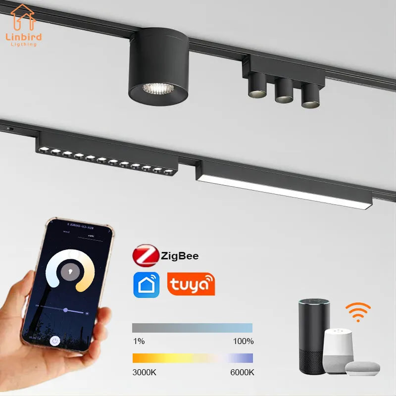 ST1 Series Smart TUYA ZIGBEE Ultra Thin Aluminum Magnetic Track Light ...