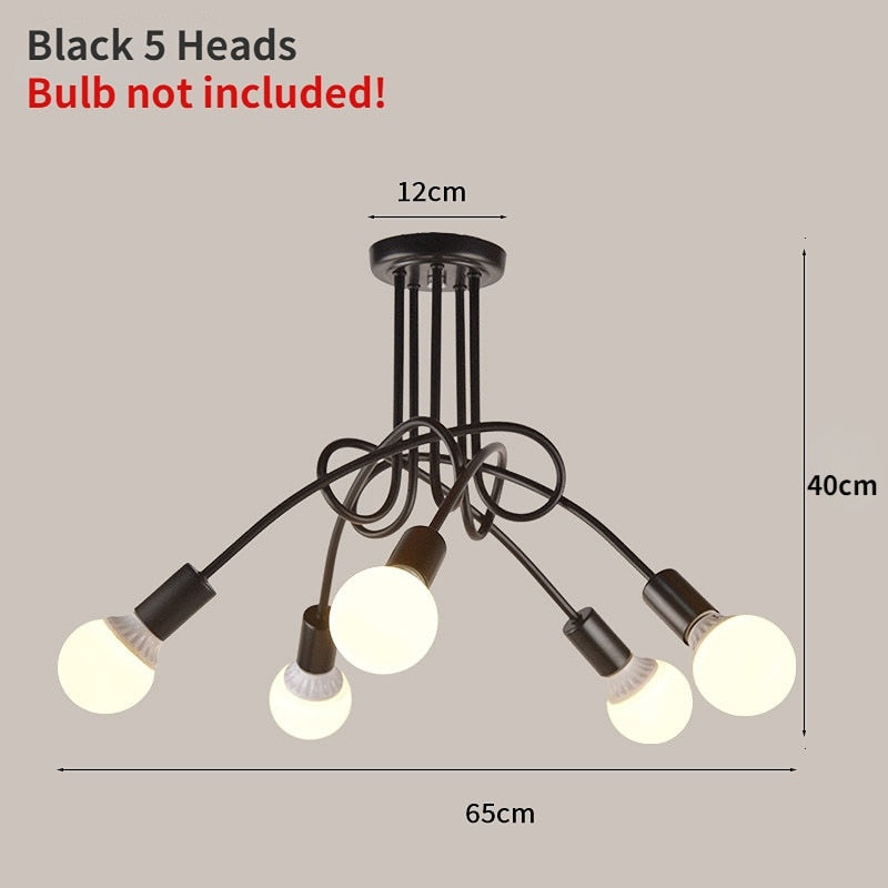 Simple Retro Chandeliers Creative Industrial Style Ceiling Cheap Flush ...