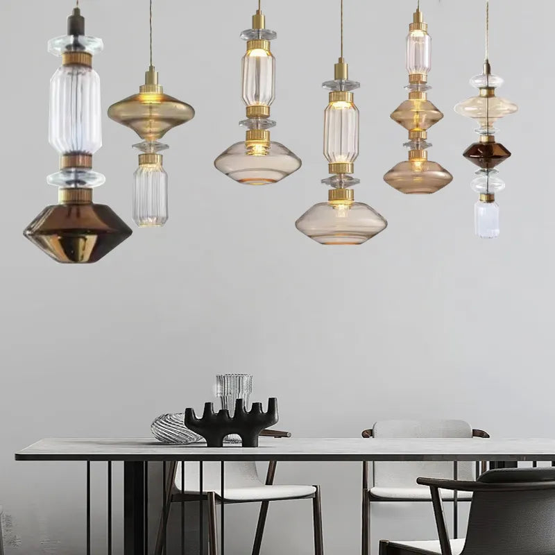 European American style glass chandelier exhibition hall, bedside rest ...
