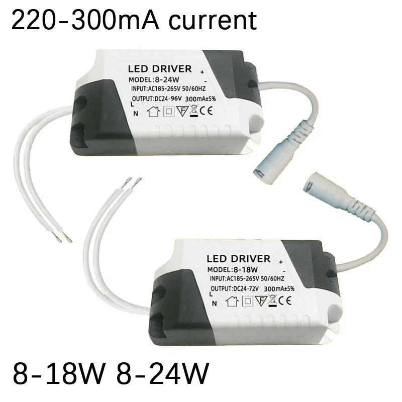 LED Driver 8-24W 8-18W 300mA Power Supply Adapter Unit Light Transform ...