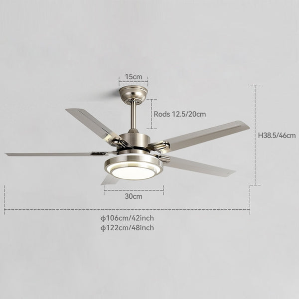 Stainless Steel Ceiling Fan Lightmodern Electric Fan Ceiling LightLED ...