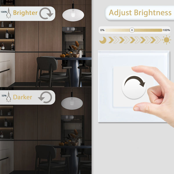 Wall Dimmer Switch Mechanical Rotary Knob Light Switch Dimmable LED Sw ...