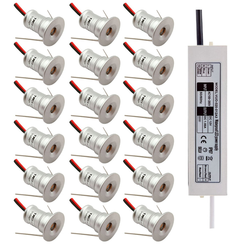 1W LED Mini Downlight Ceiling Spotlight 15mm Recessed Bedroom Kitchen ...