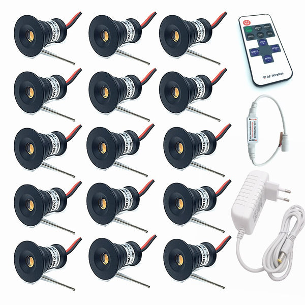 1W Mini Led Spot Lamps With Remote Controller Dimmable Downlight DC12V ...