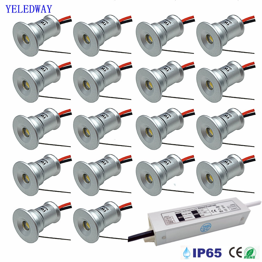 Black Silver White 1W LED Mini Downlights with Driver 100V-265V Recess ...