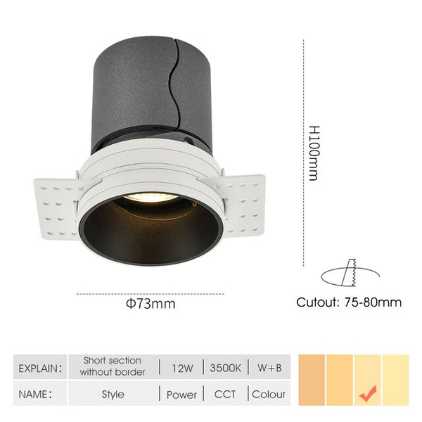 Ceiling lamp Borderless Led Downlight 7W Living Room Background Wall D ...
