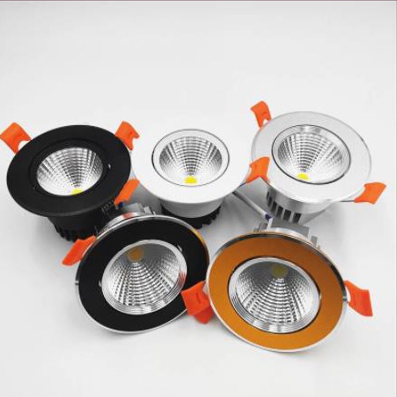Dimmable Recessed LED Downlights Angle Adjustable COB Ceiling Lamp Spo ...