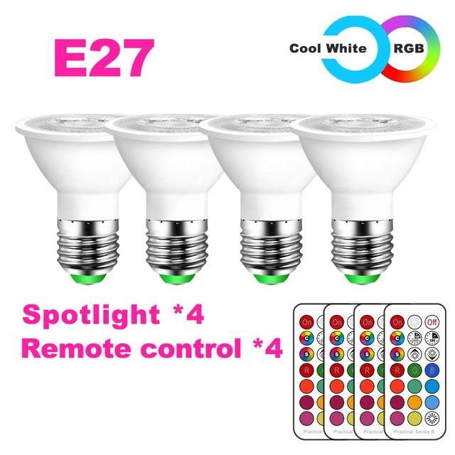 GU10 LED Lamp E27 Night Smart Spot Light Bulb Color Spotlight Neon Sig ...
