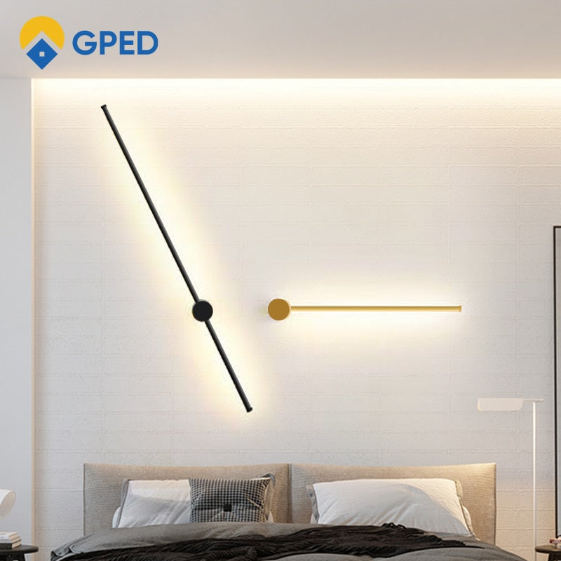 LED Long Wall Lamp 350°Rotation Modern Wall Light For Home Bedroom Sta ...