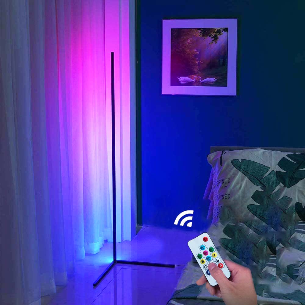 LED Floor Lamp Bedroom Stand Light RGB Floor Lampshade Living Rom Deco ...