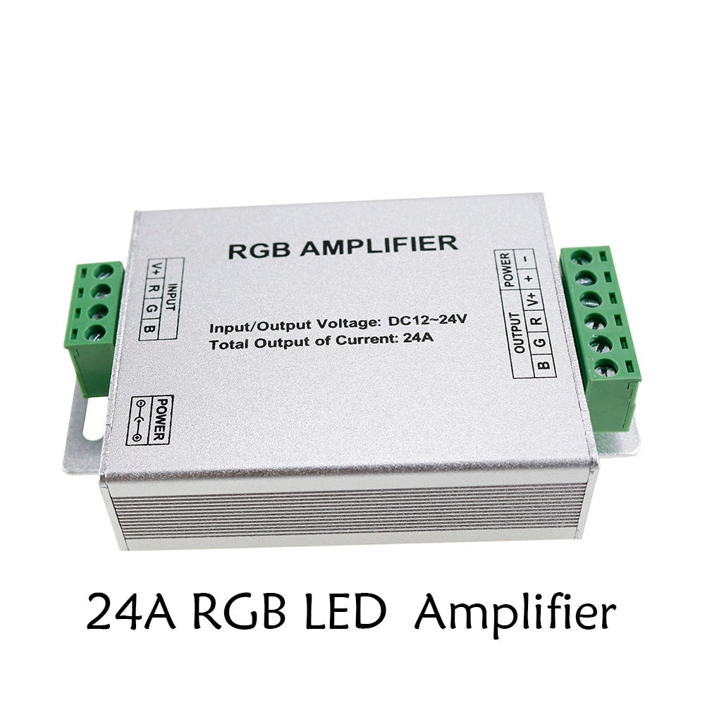 24A LED RGB Amplifier DC12-24V 3 Channel RGB Amplifier for 5050 3528RG ...