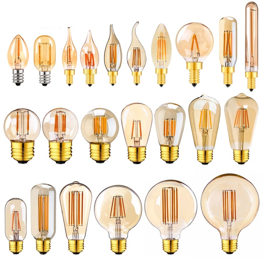 LED Bulb 220V Dimmable Vintage LED Filament Light Bulb T22 E14 E27 1W ...