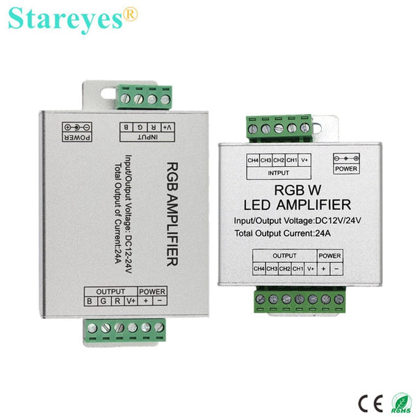 LED RGB RGBW Remote Controller Amplifier Output DC12 - 24V 24A 4 Pin 5 ...
