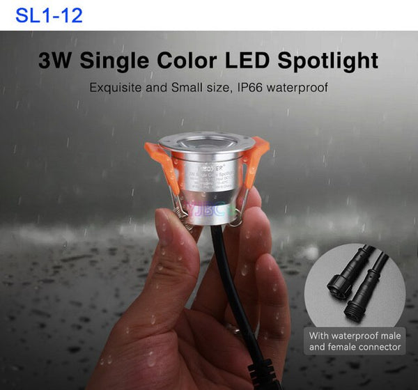 Miboxer 3W Single Color/CCT/RGB/RGBW mini LED Spotlight 12V Waterproof ...