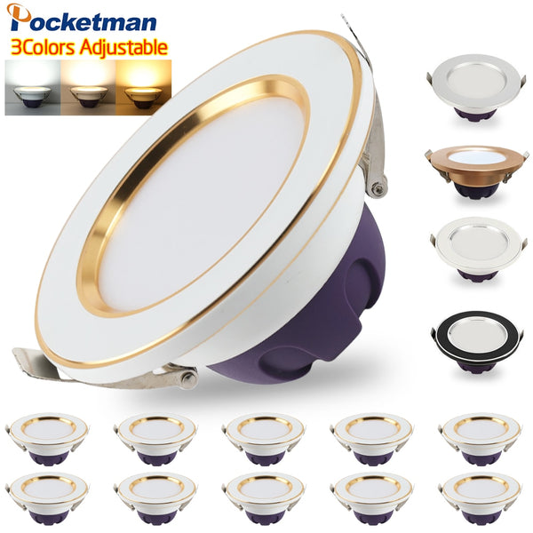 Pocketman 7W 85-220V LED Downlight Warm white-neutral white-white 3-co ...