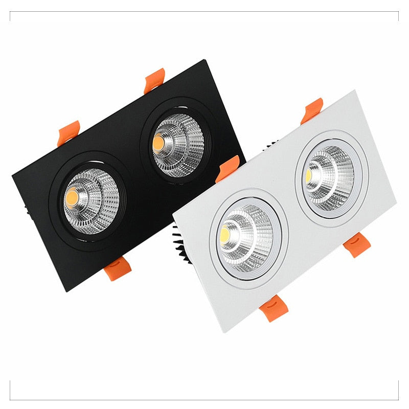 Recessed Double LED Dimmable Downlight COB 7w 12w 15W Spot Decoration ...
