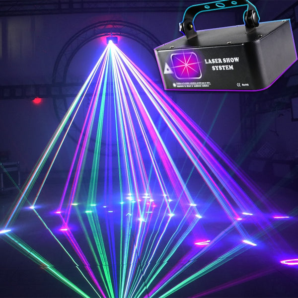 NEW 500mw RGB Laser Beam Line Scanner Projector DJ Disco Stage Lightin ...