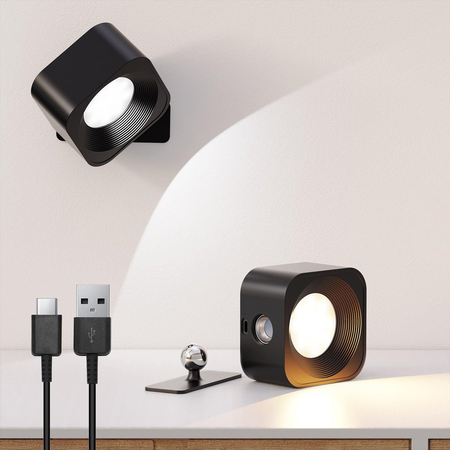LED Wall Light 360 Projector Adjustable Wall Decor Modern Nordic Lumin ...