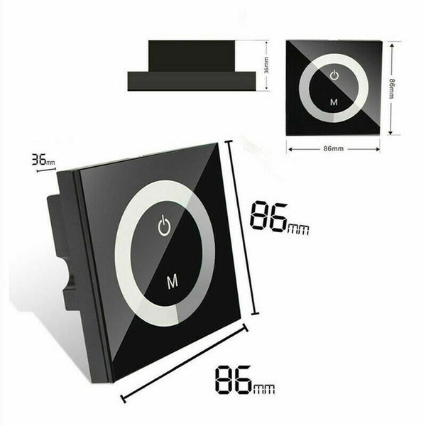 Dc 12v-24v Touch Panel Led Lights Dimmer Smart Controller Wall Mounted ...