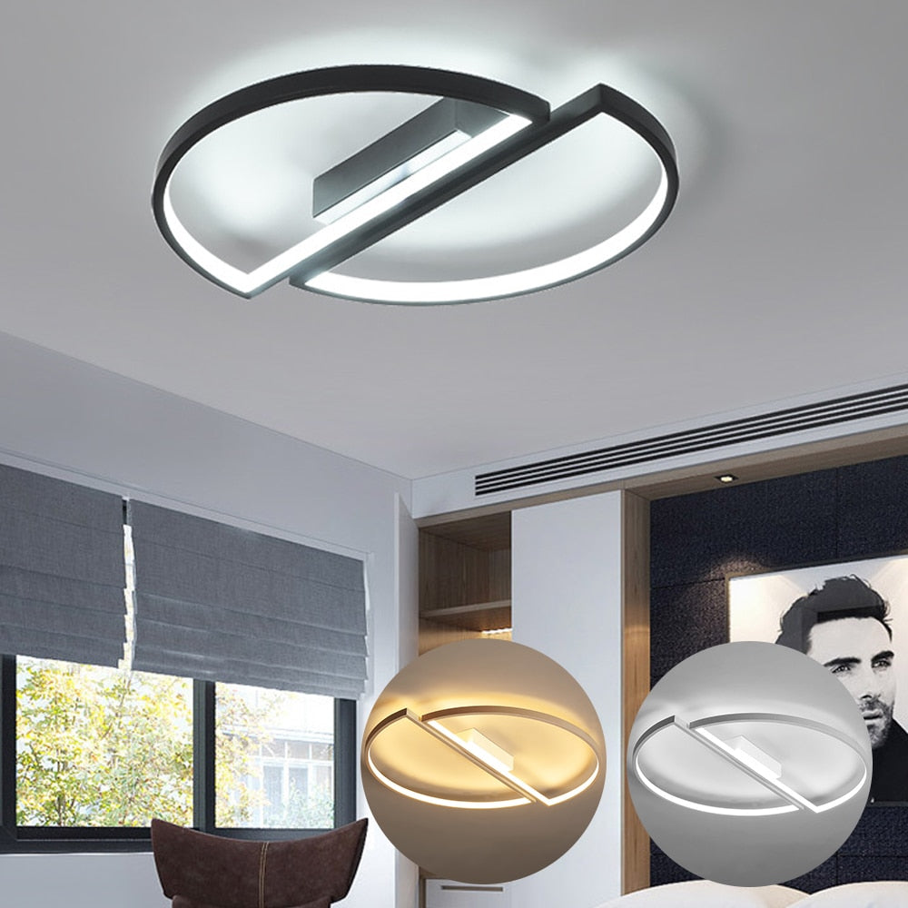 LED Ceiling Light Modern Half Round Circle Ceiling Lamp for Living Roo ...