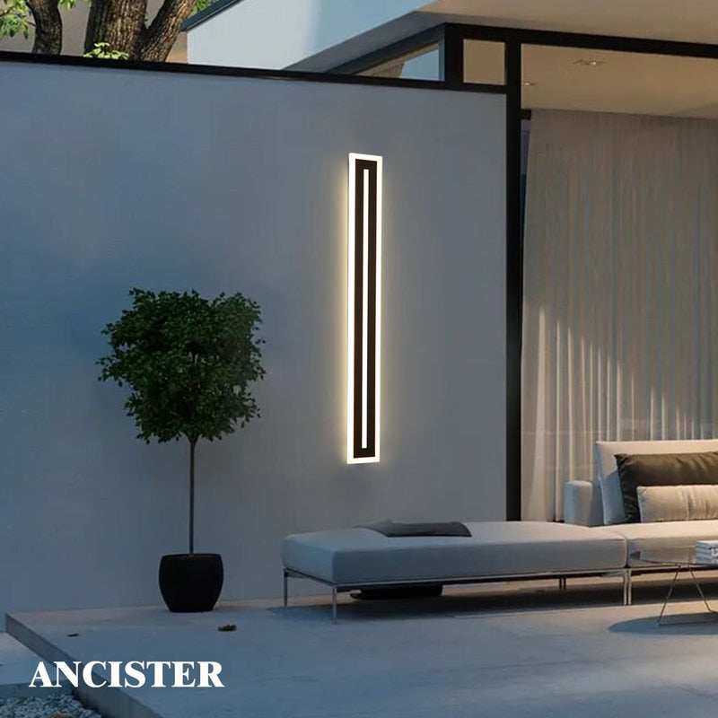 Outdoor Waterproof IP65 LED Long Strip Wall Light Modern Wall-Mounted ...