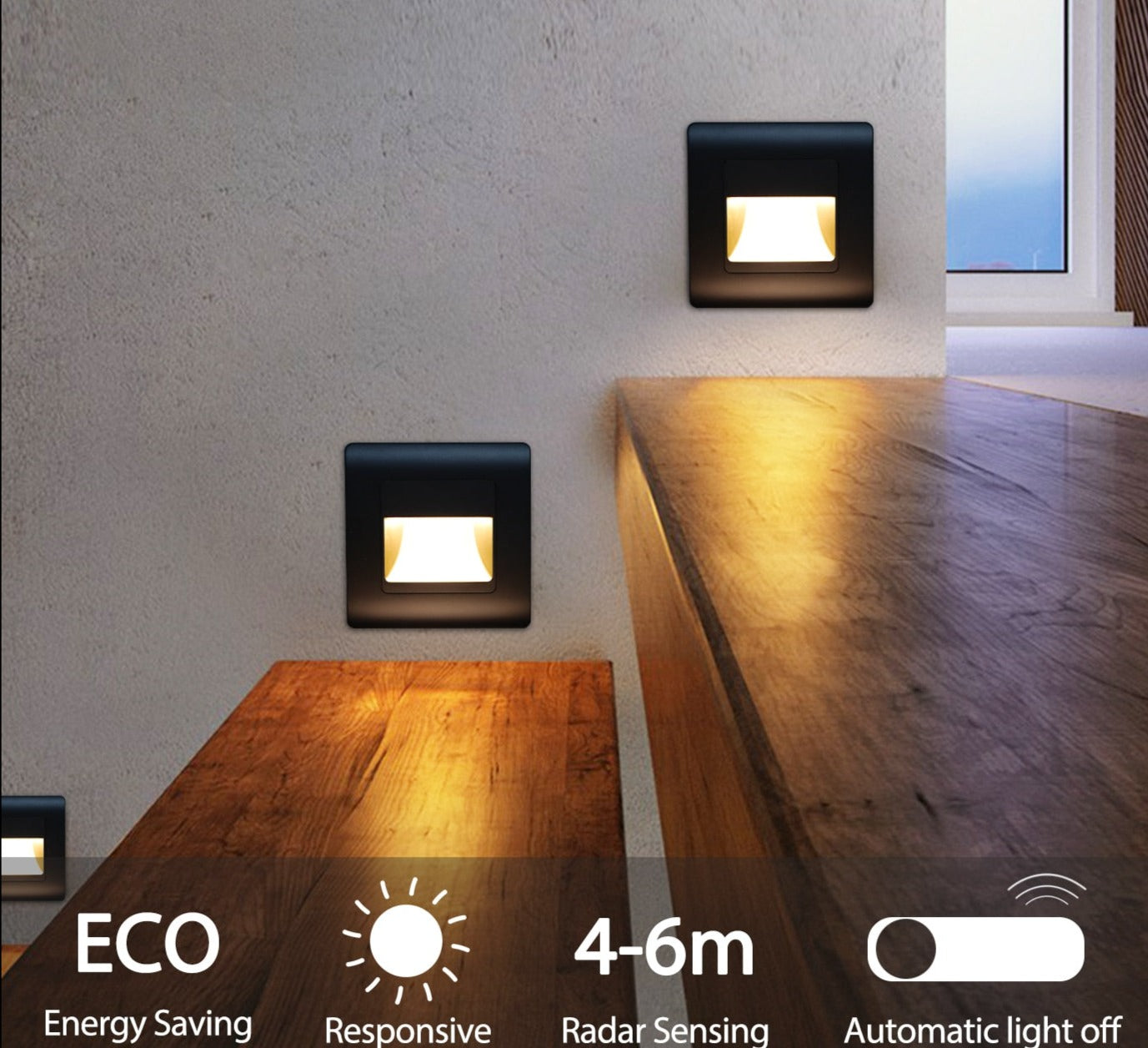 Recessed PIR Sensor Stairs Wall Lamp Indoor Stairs Wall light Corridor ...