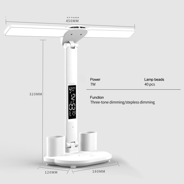 LED Desk Lamp,Multifunction Table Lamp with Calendar USB Touch Night L ...