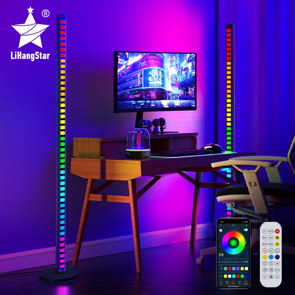 Bluetooth LED Floor Lamp RGBIC Music Synchronized Turn Corner Floor La ...