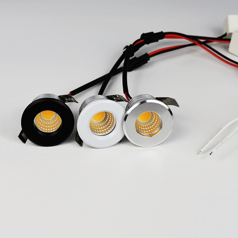 LED Mini Downlight Dimmable Recessed 3W COB Ceiling Light AC85-265V Fo ...