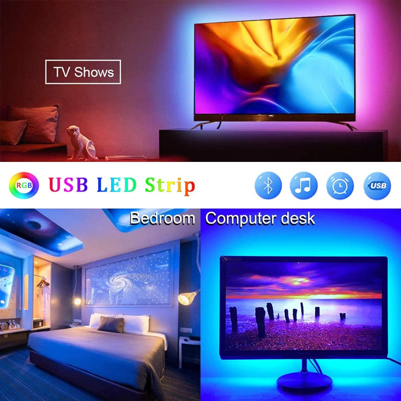 LED Strip Light TV Desktop Screen Backlight Lamp Tape SMD5050 Bluetoot ...