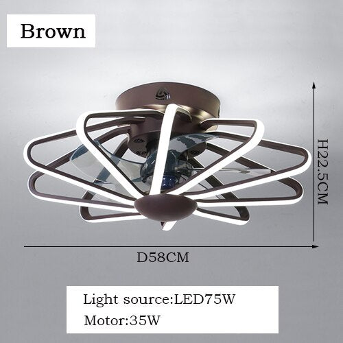 LED ceiling fan with Lights remote control home decor ventilator lamp ...