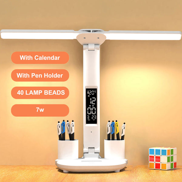 LED Desk Lamp,Multifunction Table Lamp with Calendar USB Touch Night L ...