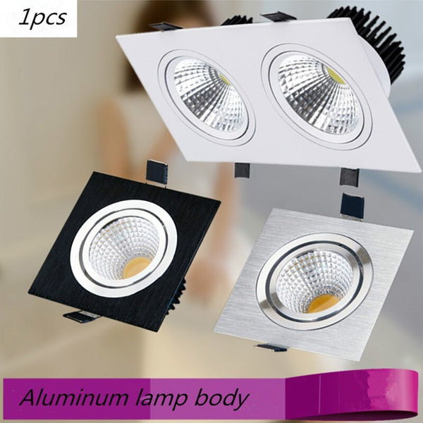 Square Bright Recessed Double LED Dimmable Square Downlight COB LED Sp ...