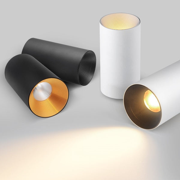 Surface Mounted Cylindrical LED COB Downlight Gold Reflector 7W 9W 12W ...