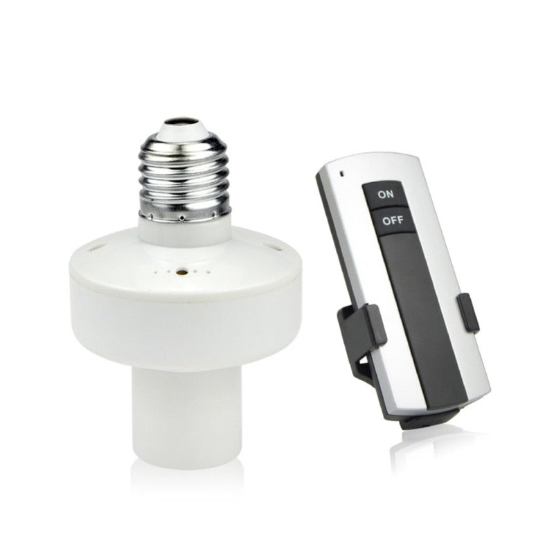 Durable E27 Screw LED Light Lamp Base Holder With Wireless Remote Cont ...