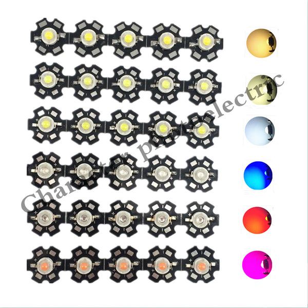 50pcs 1W 3W High Power warm white/cool white /natural white/red/green ...