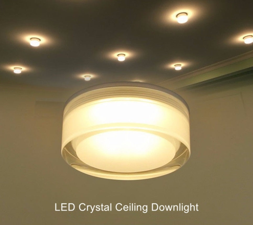 LED Crystal Downlight 12W 10W 5W 1W LED Recessed Ceiling spot light le ...