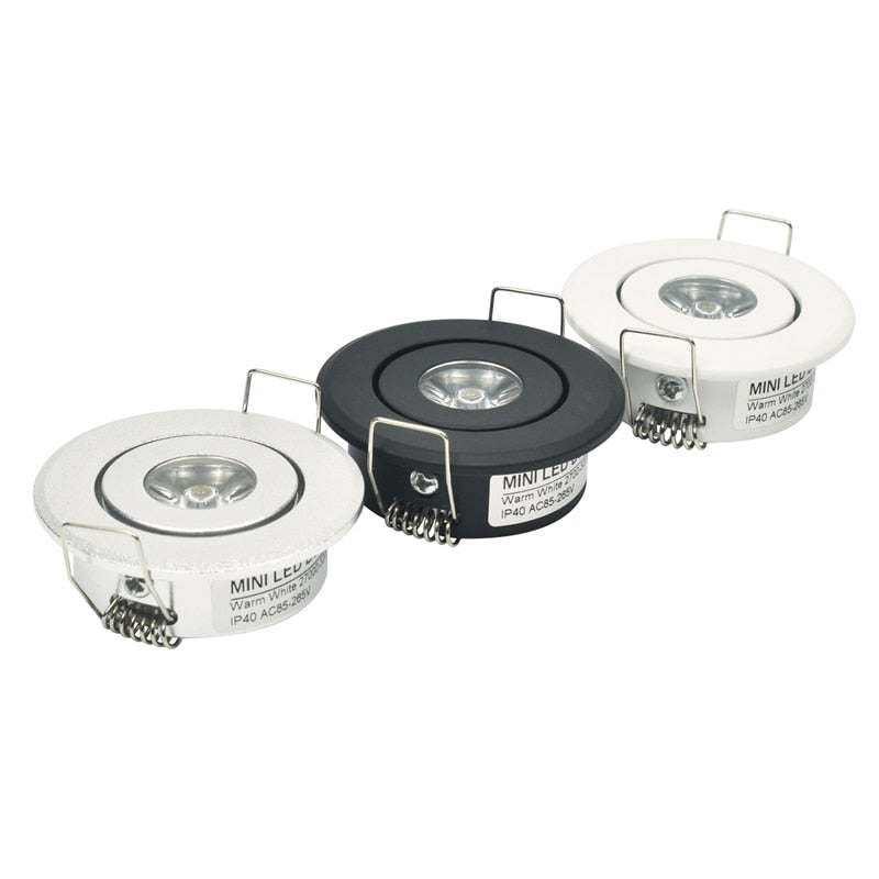 LED Downlights 10pcs 1W Mini led Downlight Cabinet Recessed Spot light ...